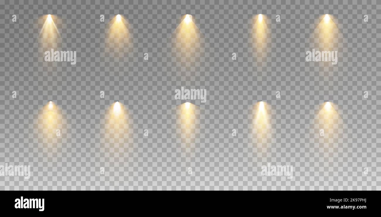 Set Of Vector Spotlights Various Forms Of Light Stage Spotlights Light Effects Glow Light 