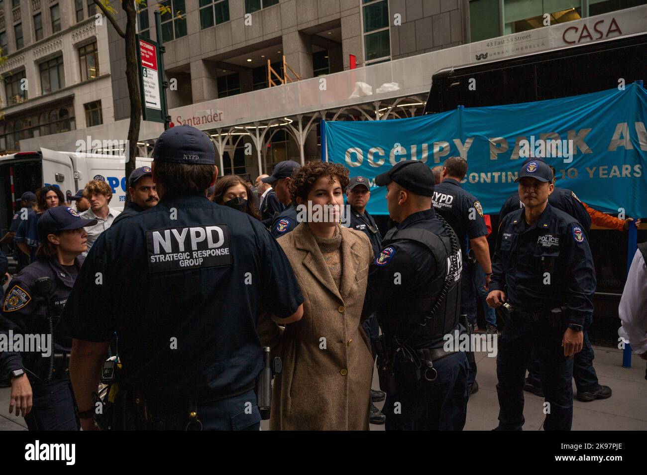 New York, USA. 26th Oct, 2022. Environmental activists are arrested ...