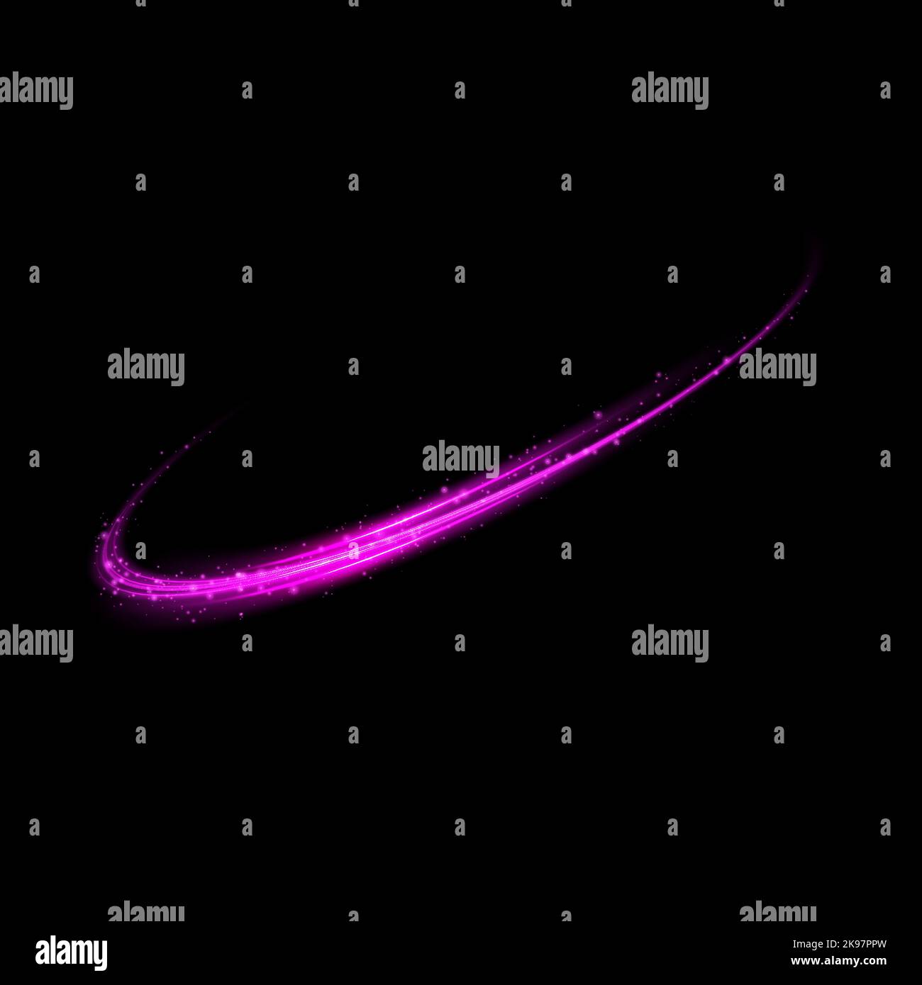 Abstract light lines of movement and speed with purple color sparkles ...