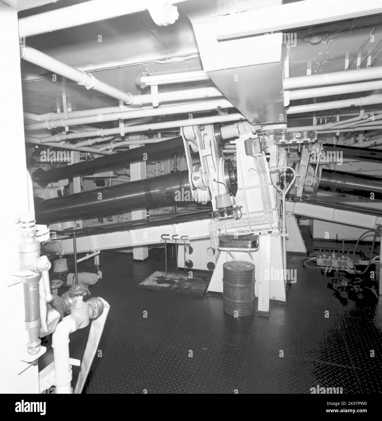 M/S Trelleborg. The engine room facilities Stock Photo - Alamy