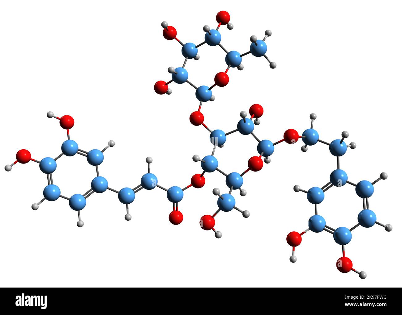 3D image of Verbascoside skeletal formula - molecular chemical ...