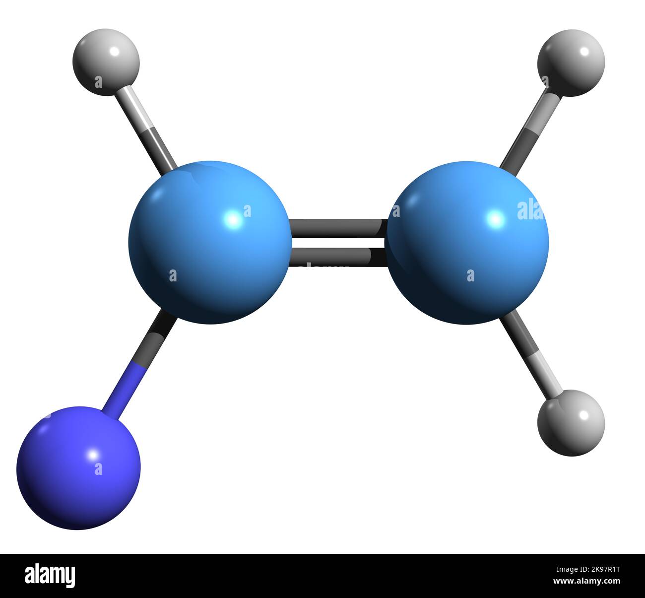 3d Image Of Vinyl Fluoride Skeletal Formula Molecular Chemical Structure Of Fluoroethylene 