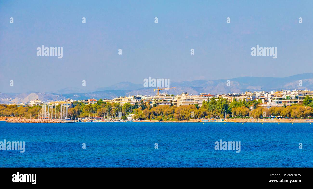 Beautiful Kavouri beach and bay with turquoise blue water and nature in ...