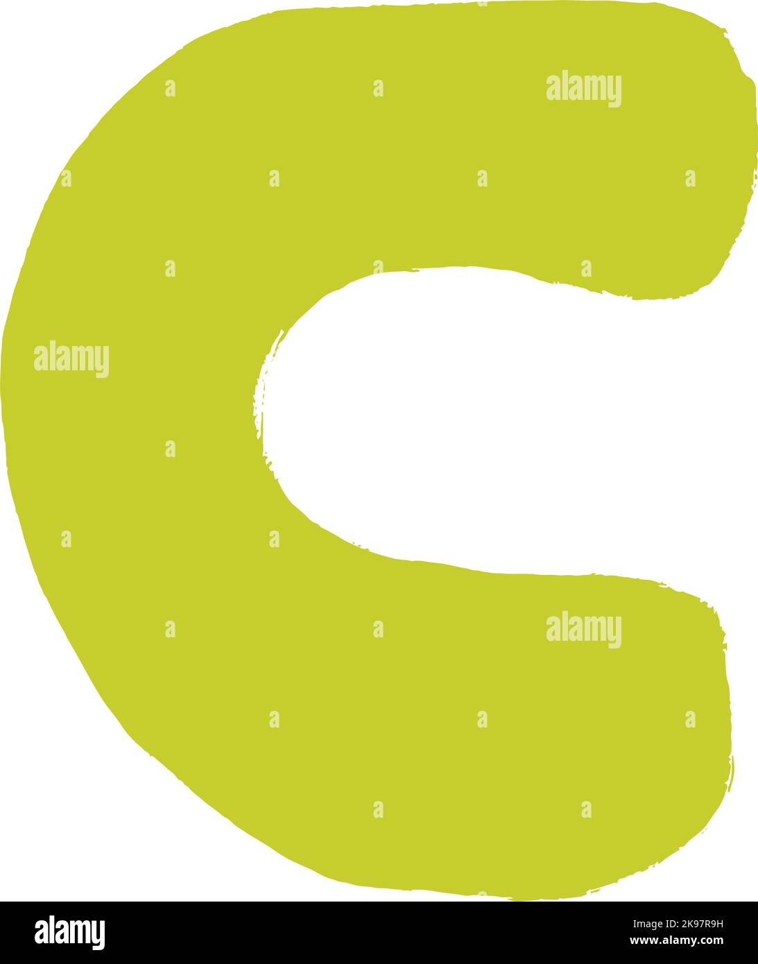 Alphabet C letter Hand Drawn illustration element for kids kindergarten ...