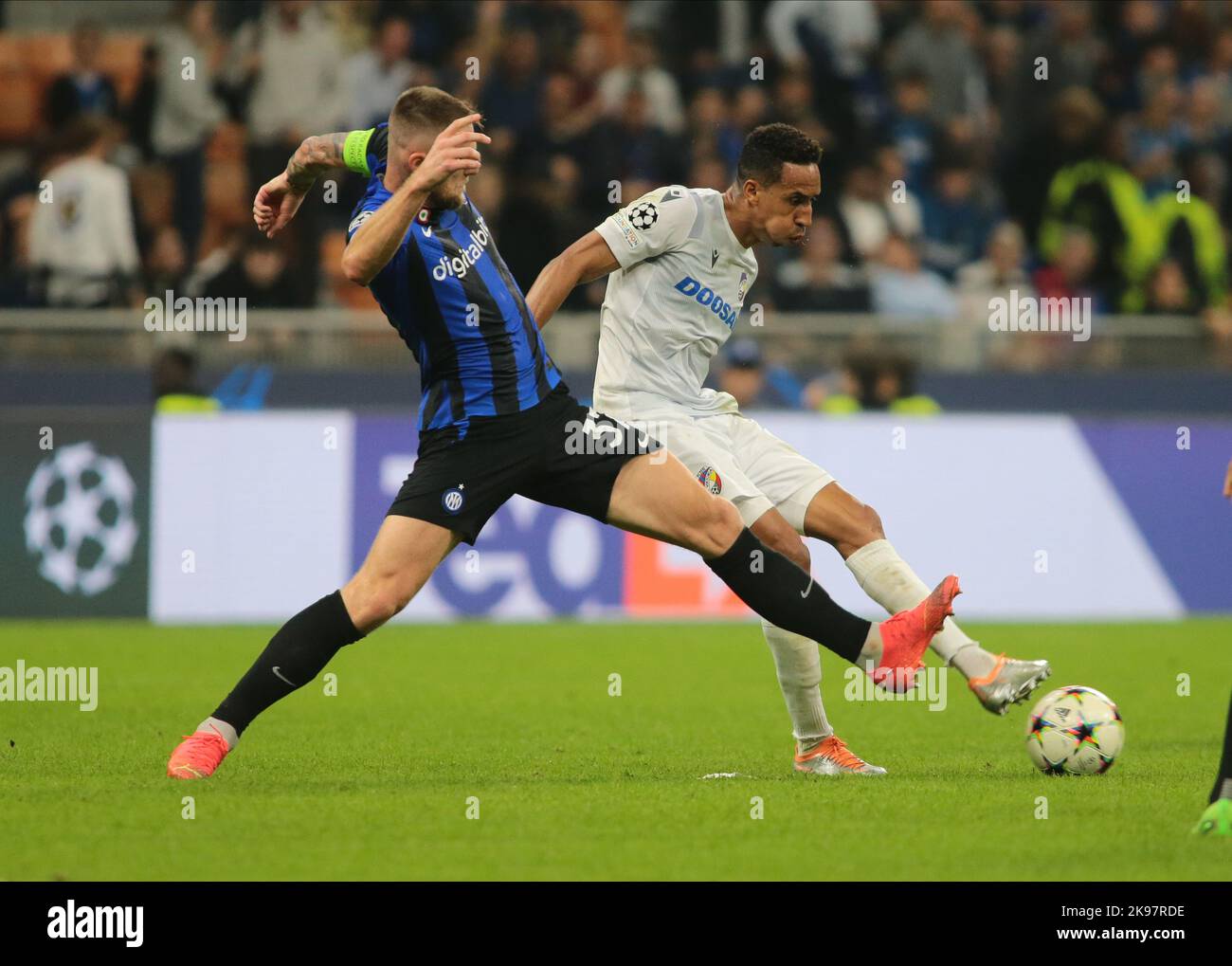 Milan, Italy. 26th Oct, 2022. Jhon Mosquera of Fc Viktoria Plzen and ...