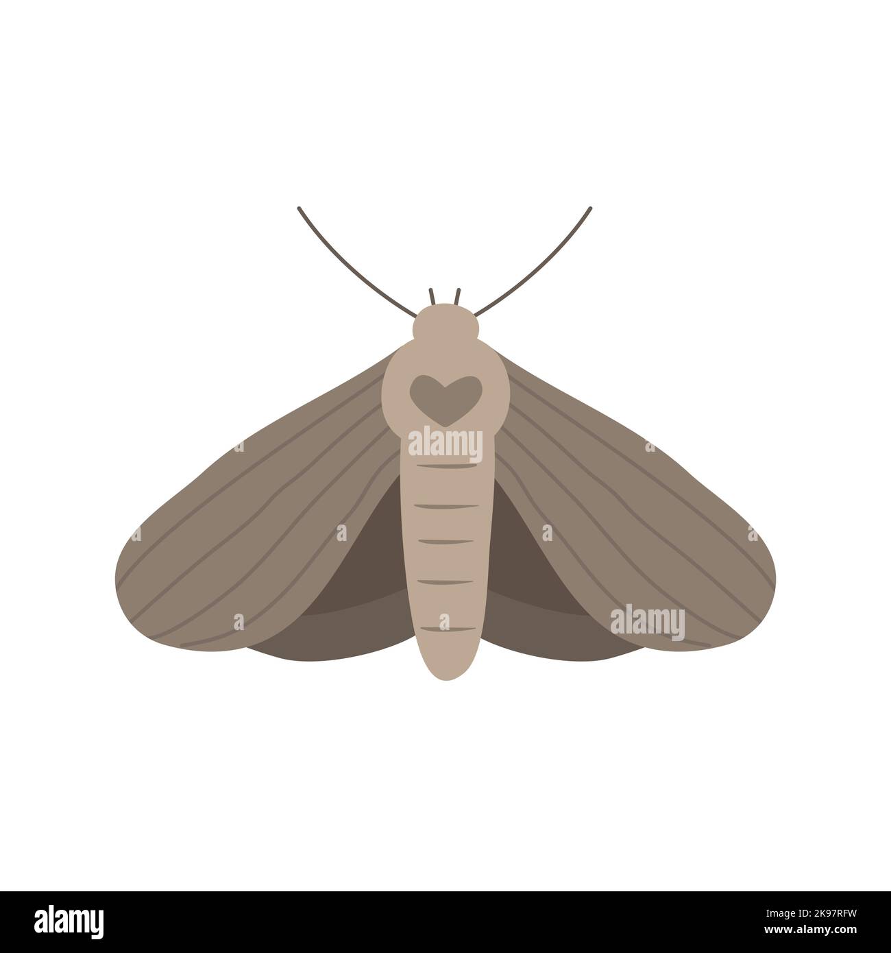 Vector flat hand drawn moth isolated on white background Stock Vector ...