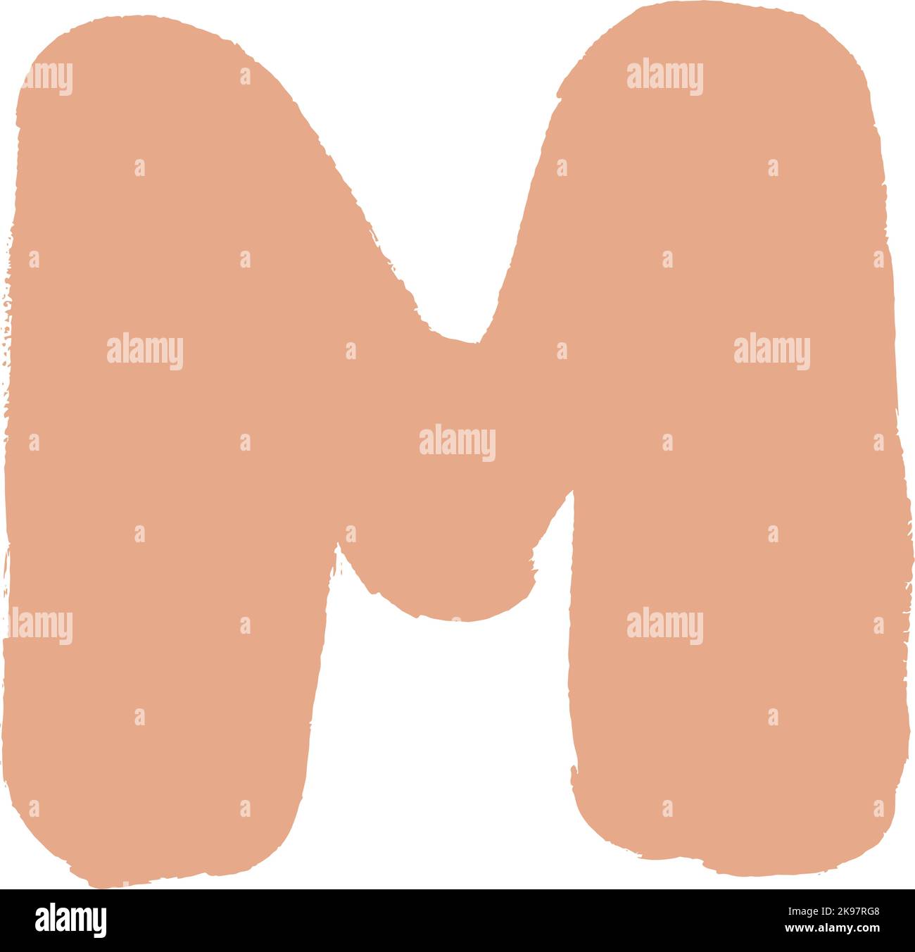 Alphabet M letter Hand Drawn illustration element for kids kindergarten ...