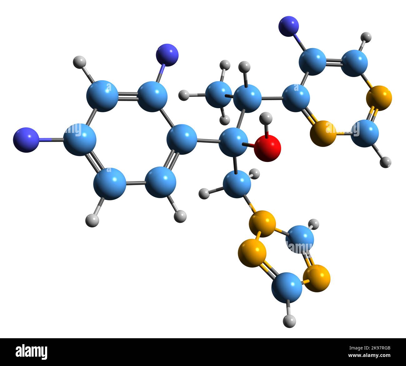 3D image of Voriconazole skeletal formula - molecular chemical ...
