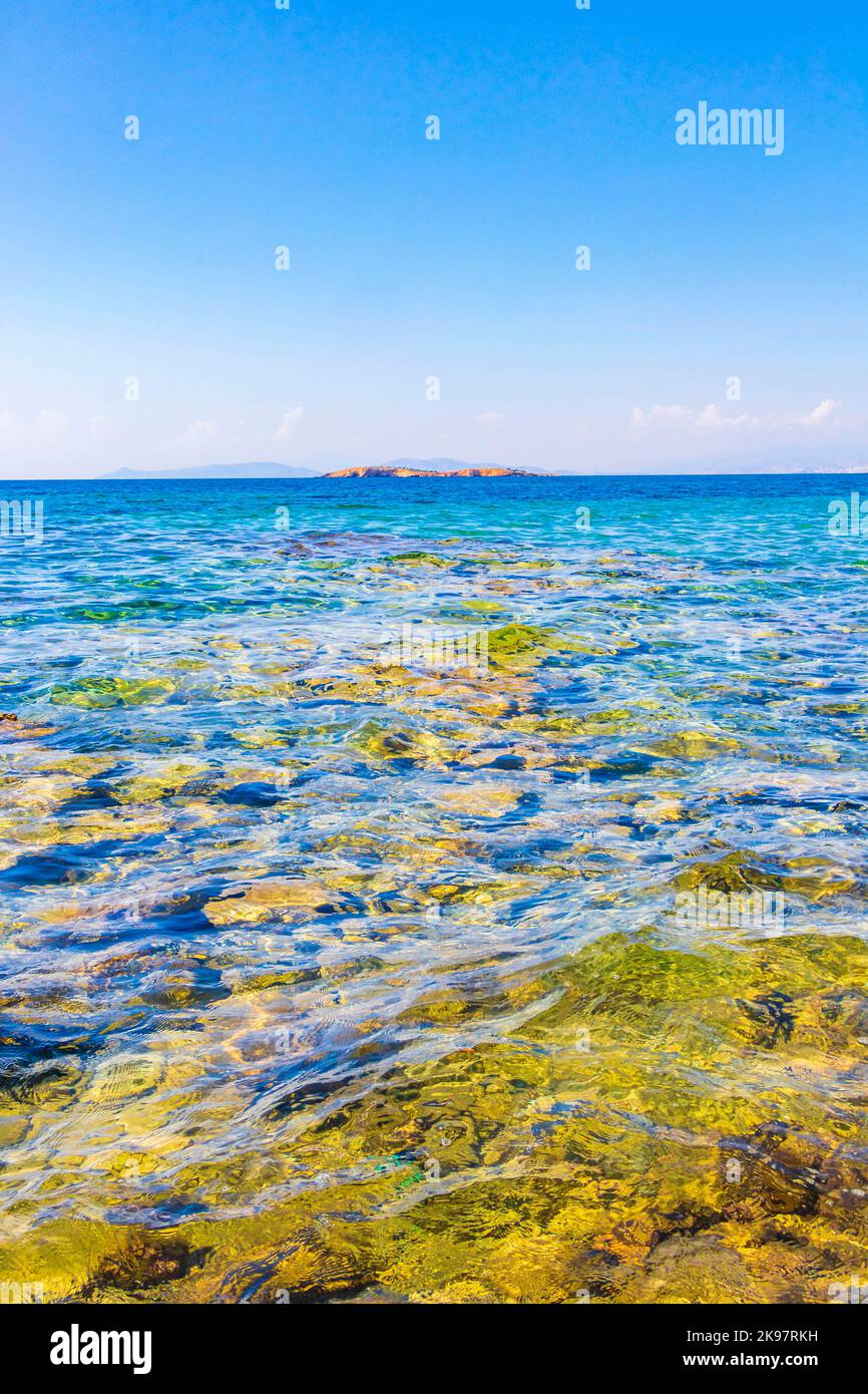 Beautiful Kavouri beach and bay with turquoise blue water and nature in ...