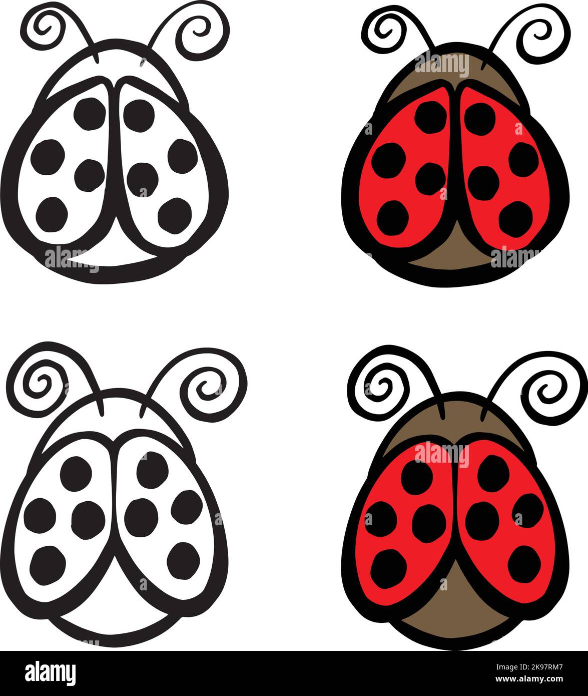 Ladybird or Ladybug Lady Bug Logo Design Collection as Illustration ...