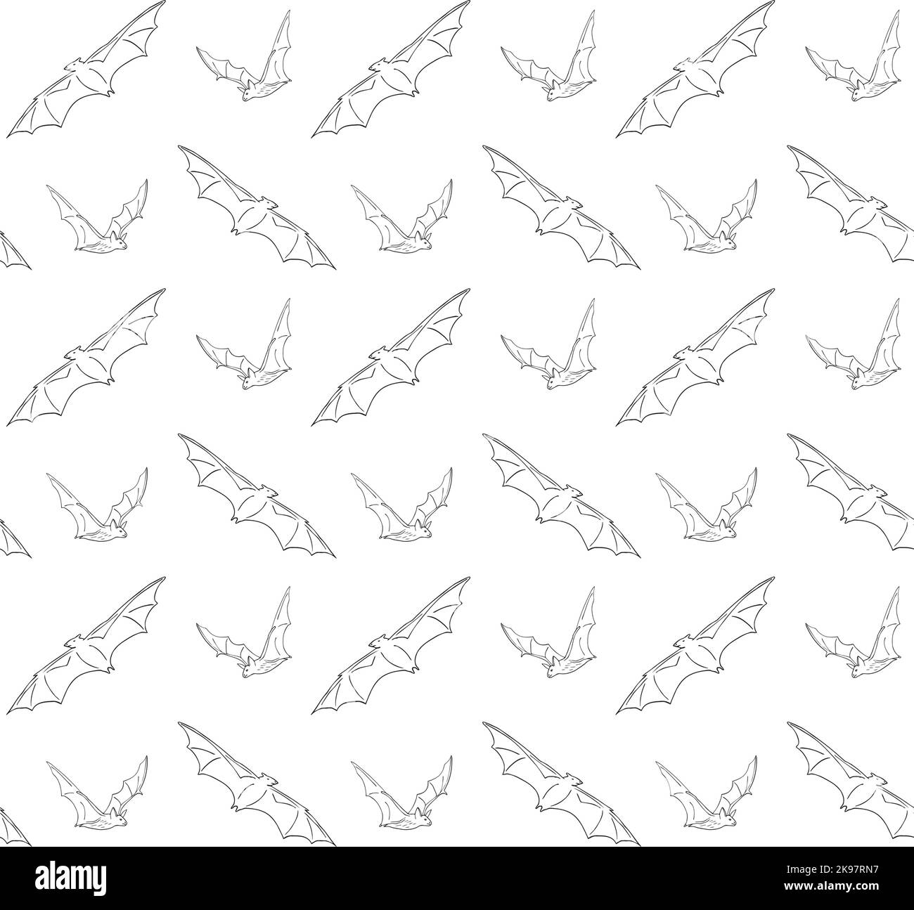 Vector seamless pattern of hand drawn sketch doodle bat isolated on ...