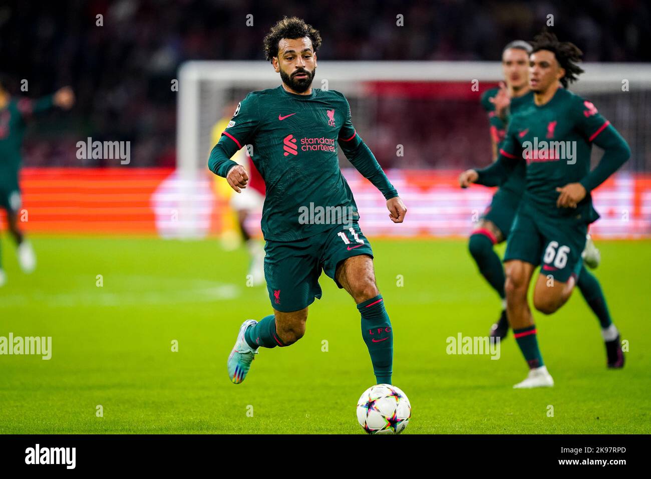 AMSTERDAM, NETHERLANDS - OCTOBER 26: Mohamed Salah of Liverpool FC ...