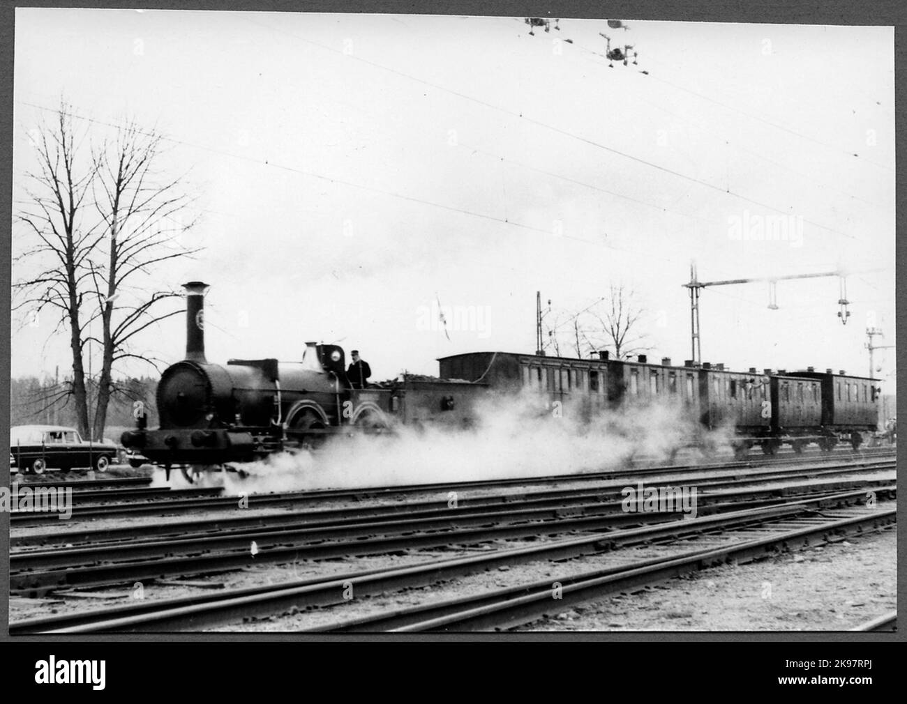 The State Railways, SJ Lok 3 "Prince August" with wagons pass Pålsboda ...