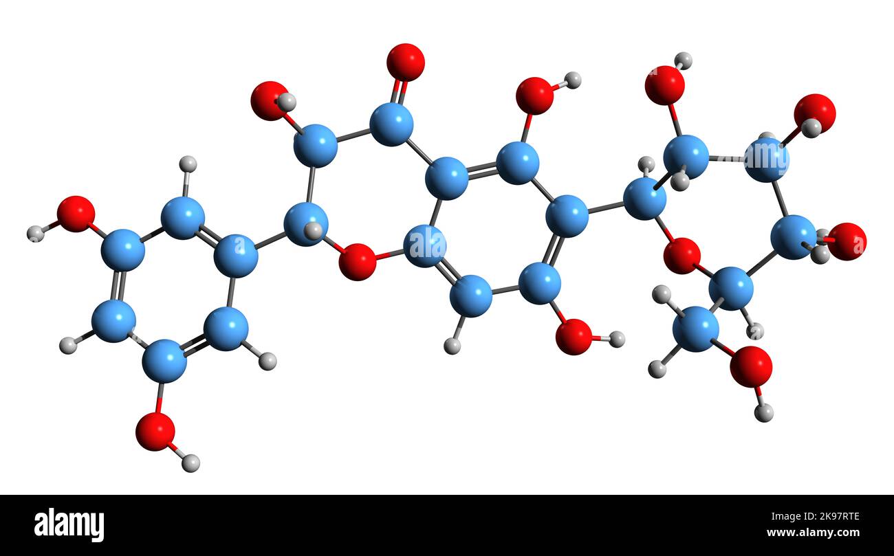 3D image of Xeractinol skeletal formula - molecular chemical structure ...