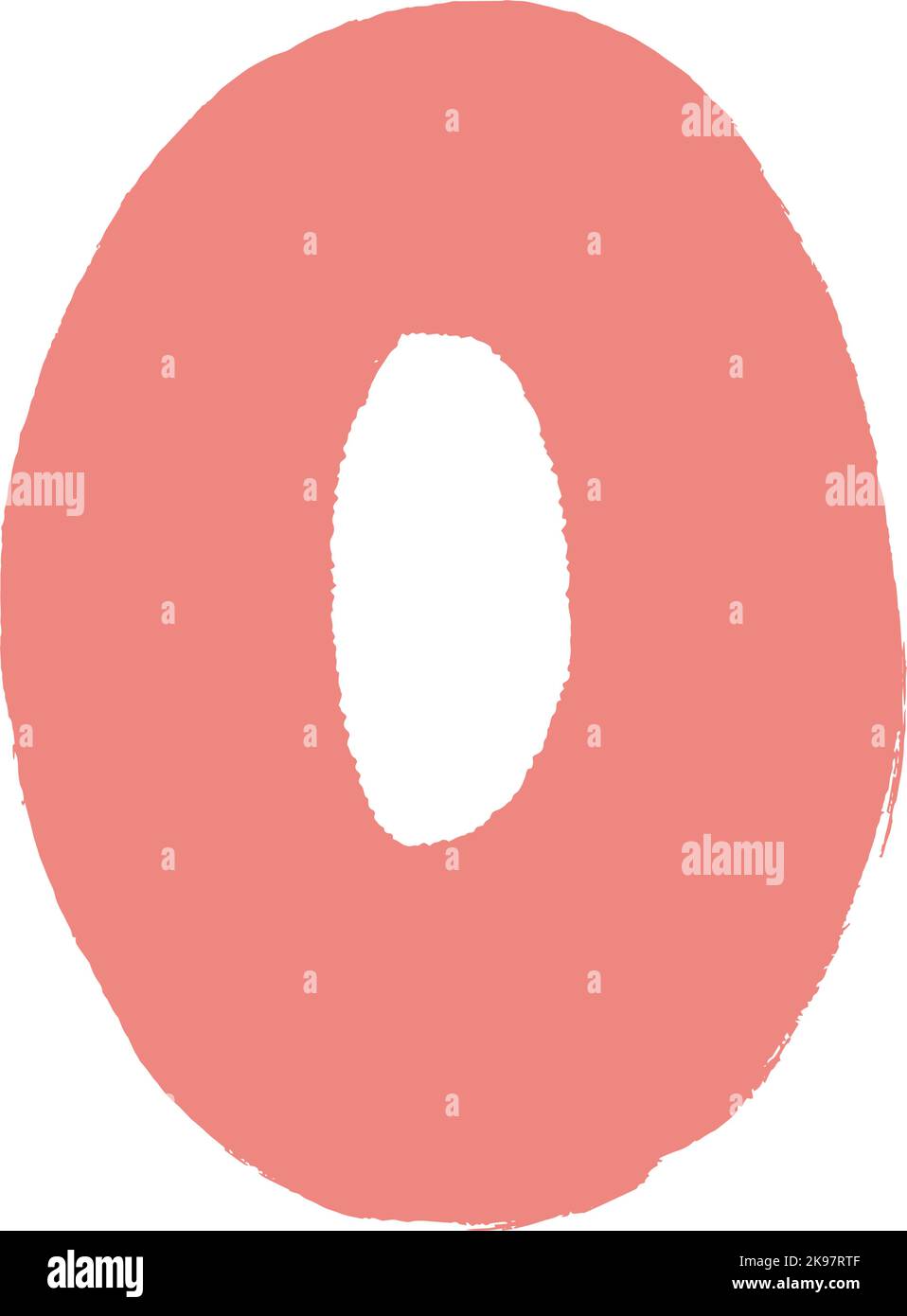 Alphabet O letter Hand Drawn illustration element for kids kindergarten ...