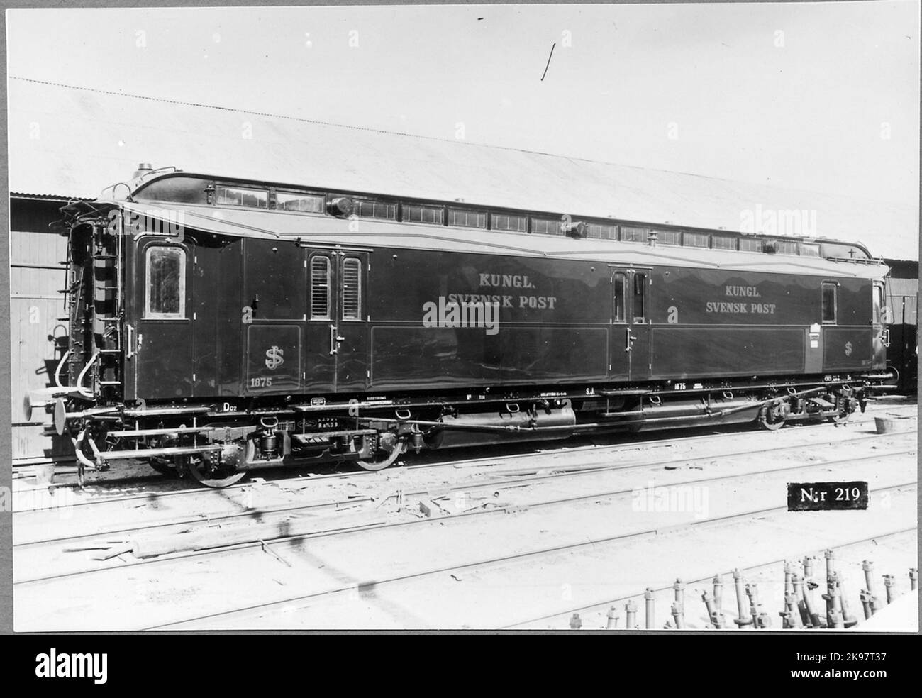 Post cart for abroad, State Railways, SJ D02 1875 Stock Photo - Alamy