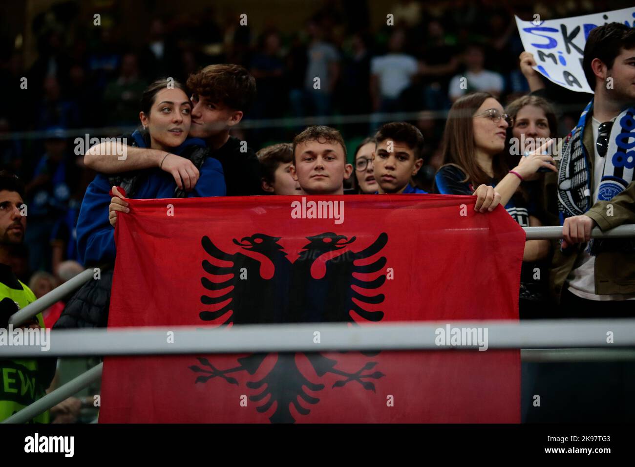 Inter fans during the UEFA Champions League Group C, football match ...