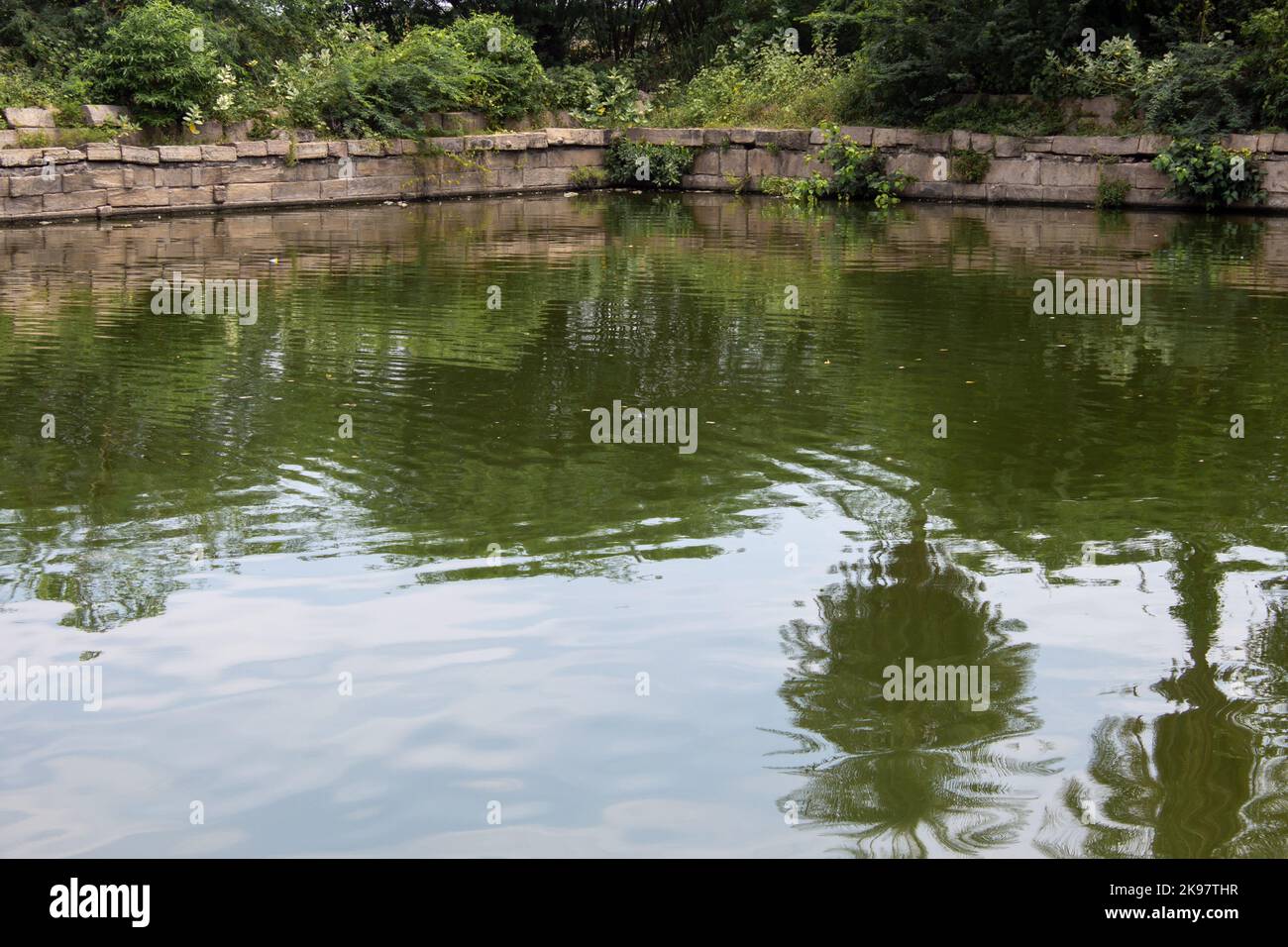 Temple pond near shiva temple in Thiruvathavur, Madurai, India Stock ...