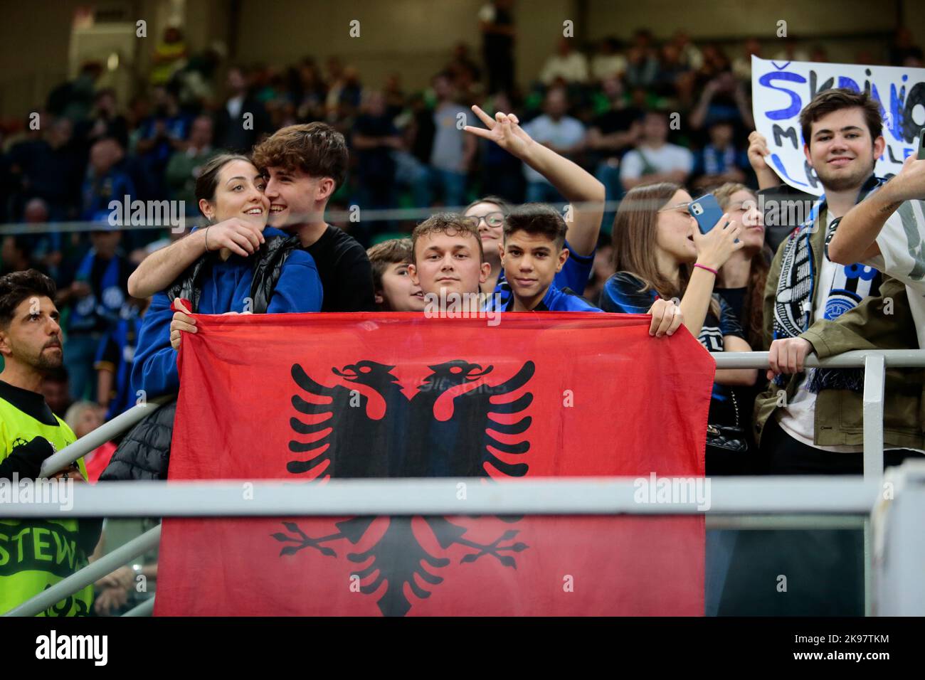 Inter fans during the UEFA Champions League Group C, football match ...