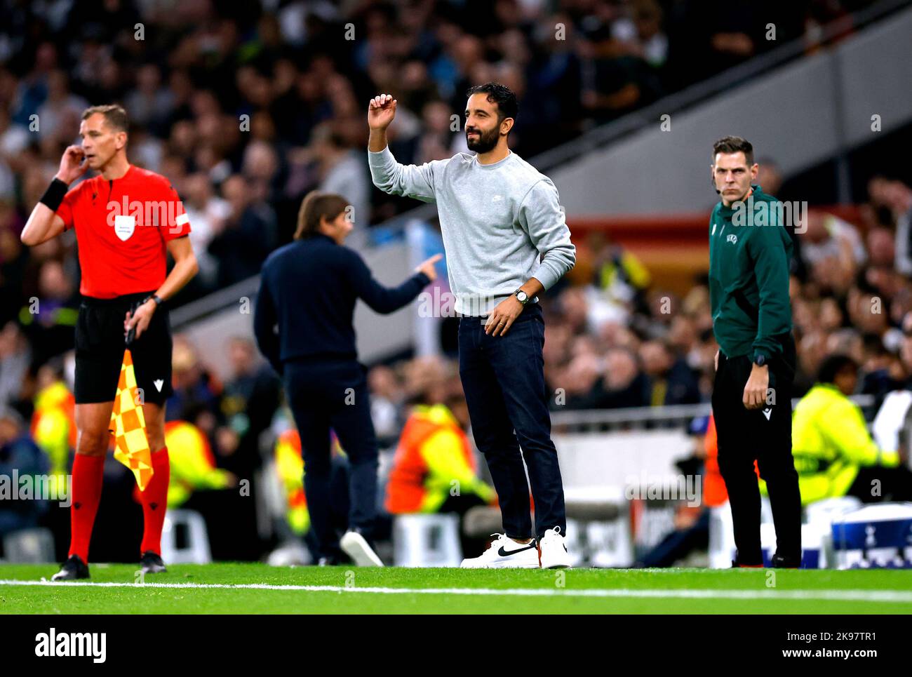 Sporting Lisbon manager Ruben Amorim gestures on the touchline during ...