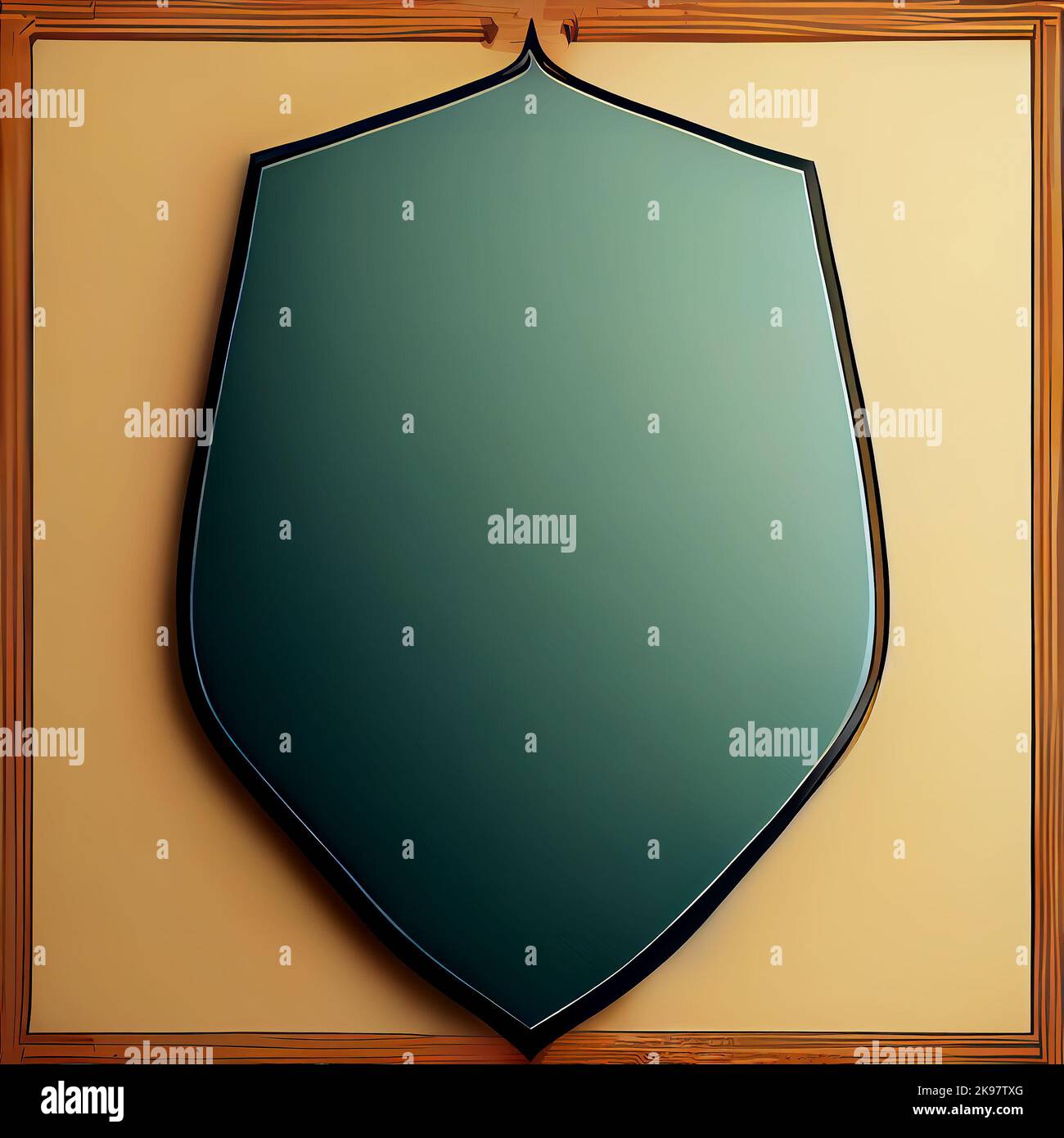 Knight's shield on the wall. Digital illustration Stock Photo - Alamy