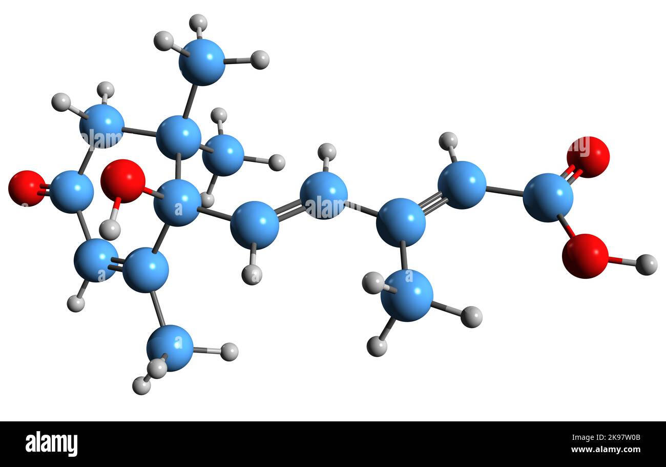 3D image of Abscisic acid skeletal formula - molecular chemical ...