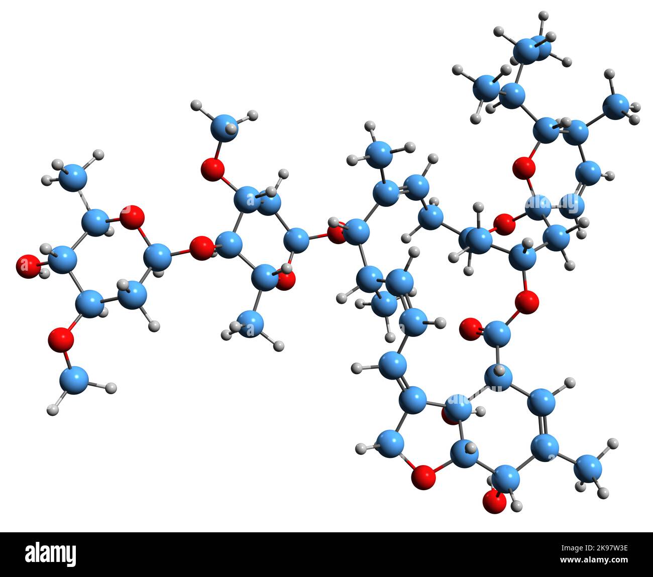 3D image of Avermectin B1a skeletal formula - molecular chemical ...
