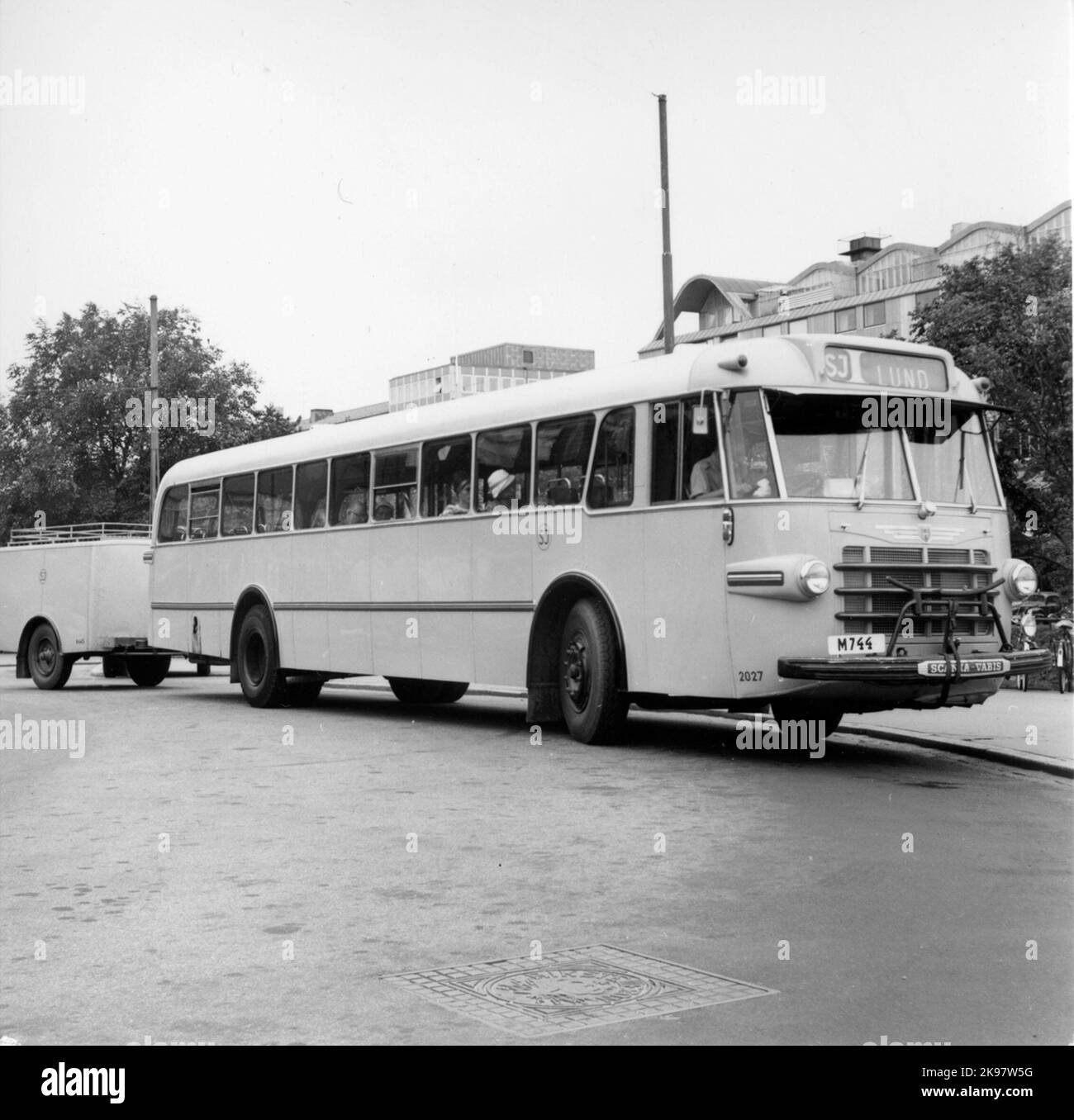 The State Railways, SJ Bus 2027 Scania-Vabis BF63 KOSS Hägglund & Söner ...
