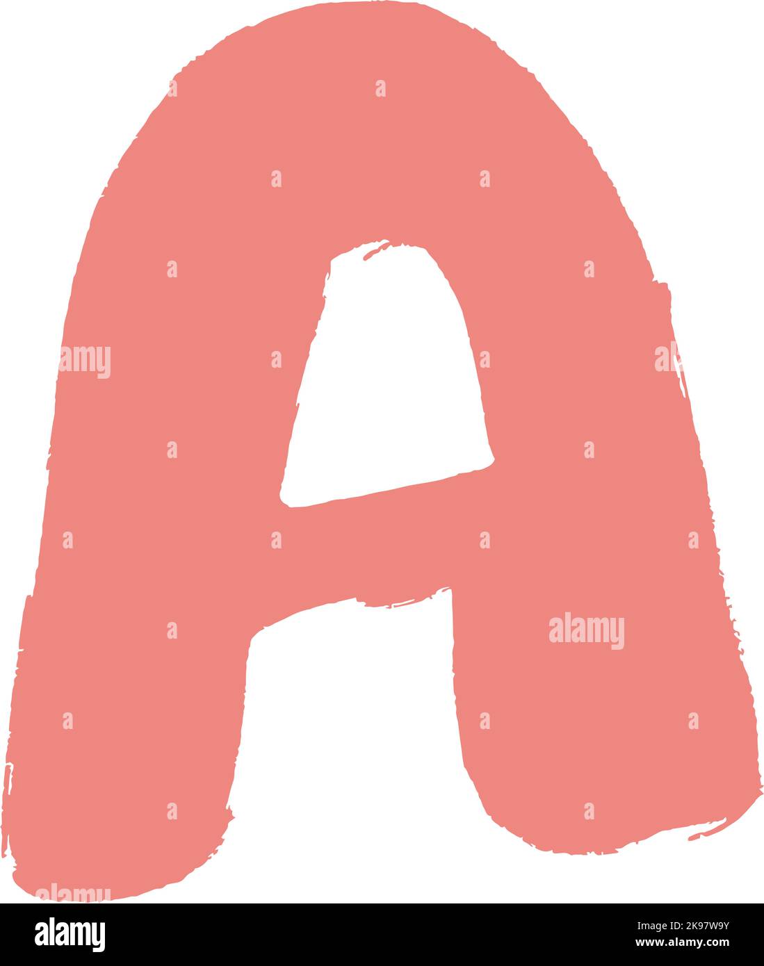 Alphabet A letter Hand Drawn illustration element for kids kindergarten ...