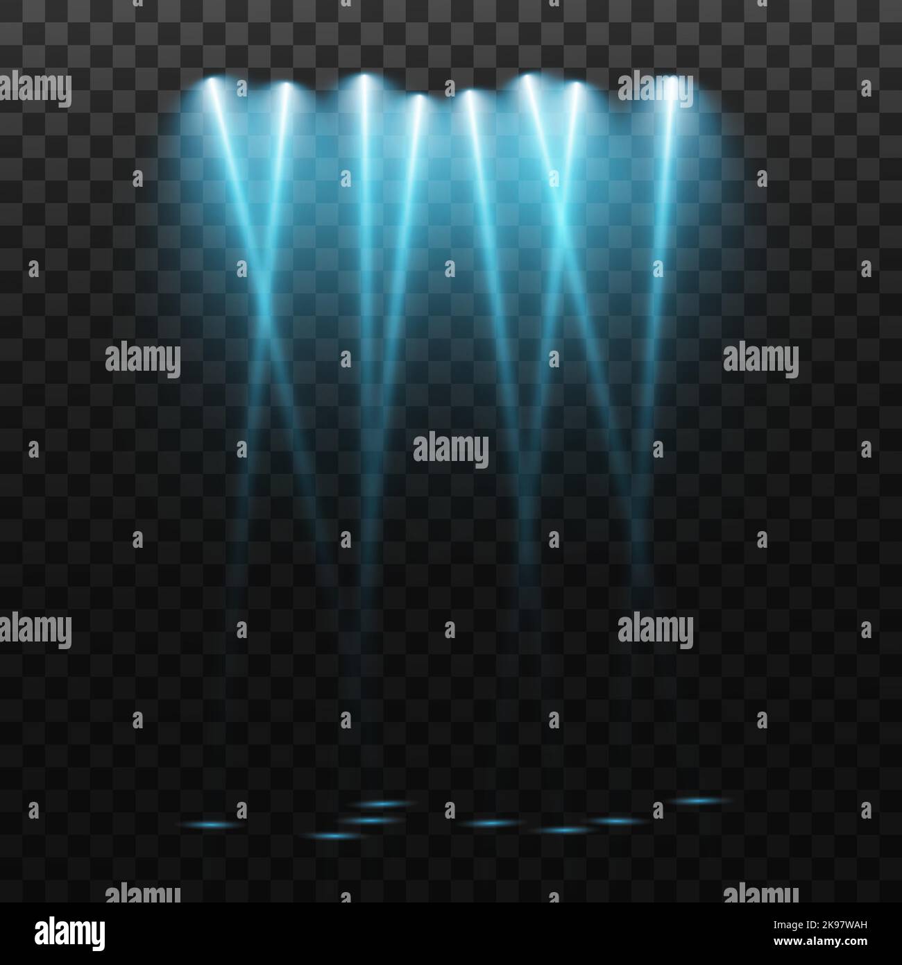 Set of vector spotlights. various forms of light, blue color. stage ...