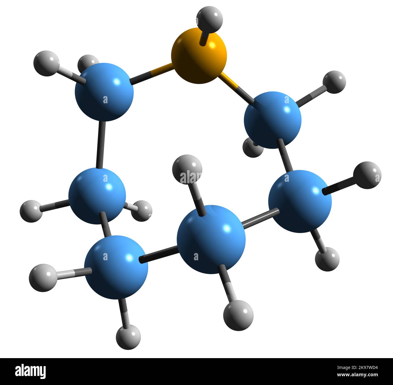 3D image of Azepane skeletal formula - molecular chemical structure of ...