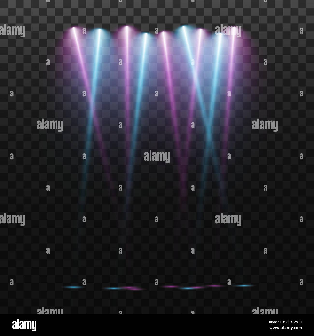 Set of vector spotlights. various forms of light, blue color. stage ...