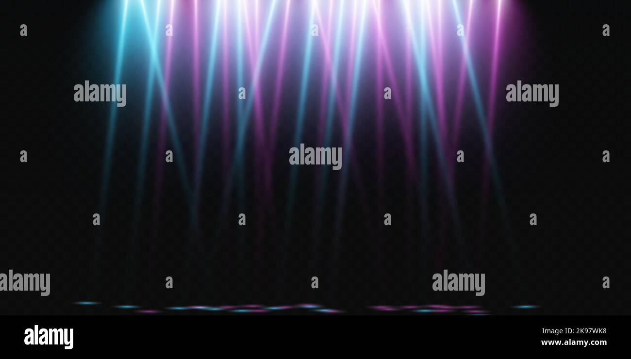Set of vector spotlights. various forms of light, blue color. stage ...