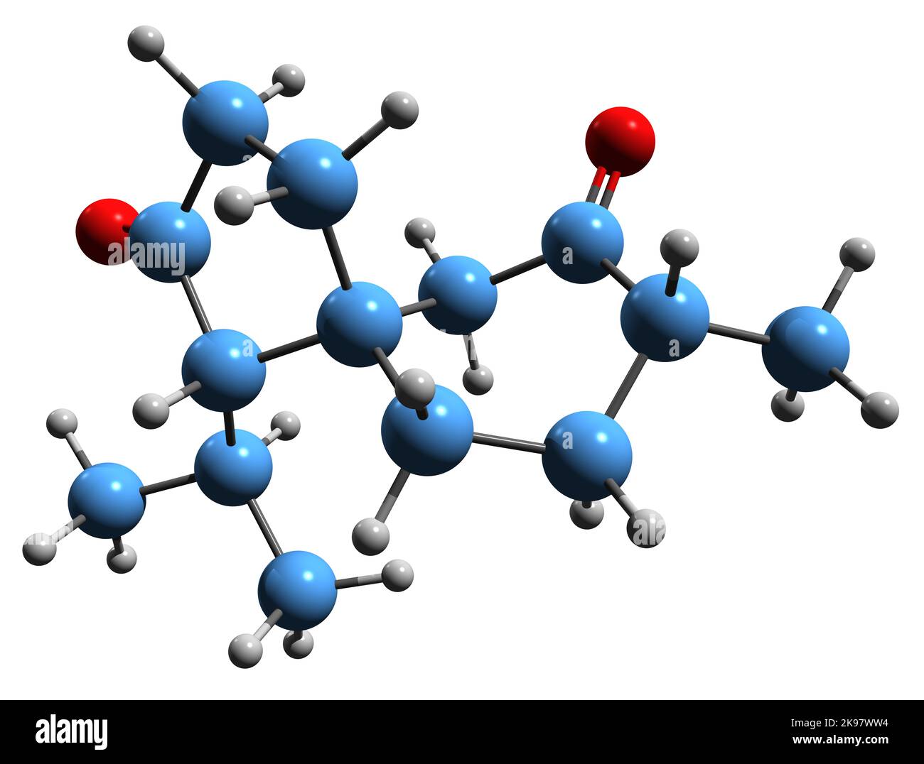 3D image of acarone skeletal formula - molecular chemical structure of ...