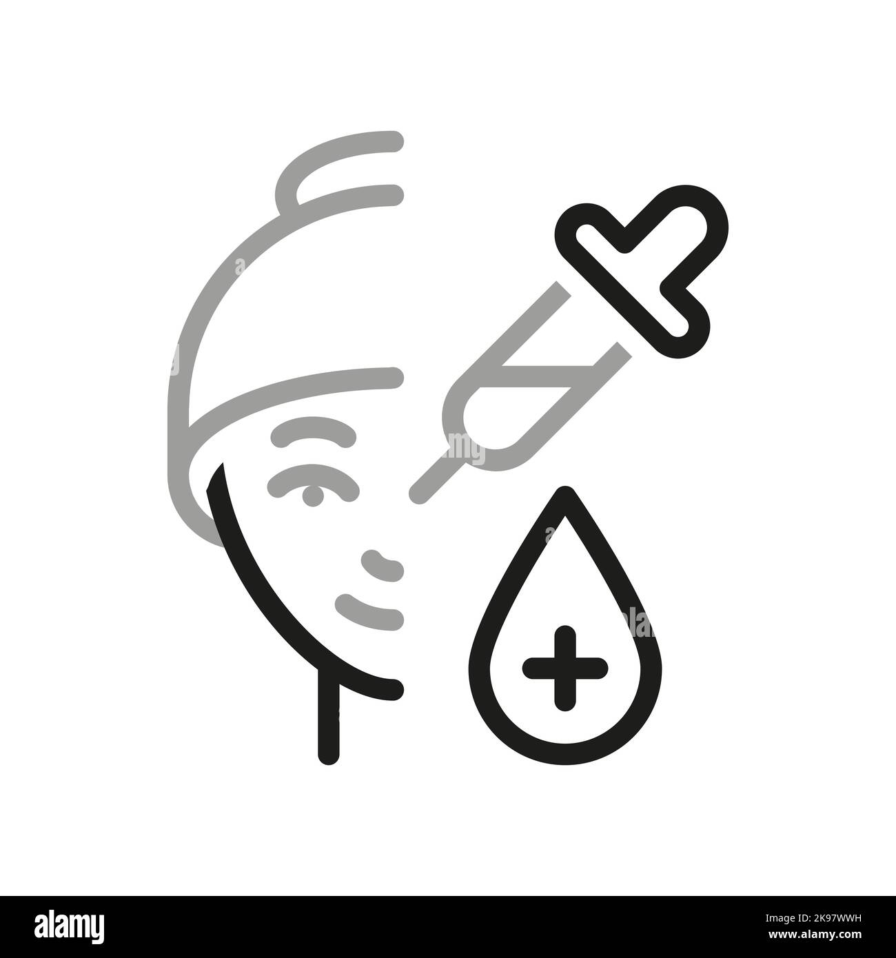 Facial injections, icon. The woman applies products for healthy skin ...