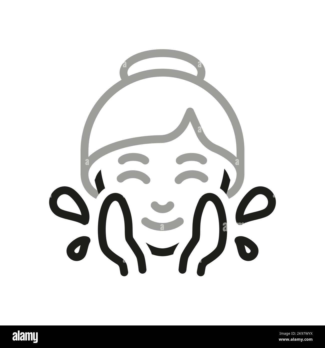 Wash your face, icon. The woman applies products for healthy skin ...