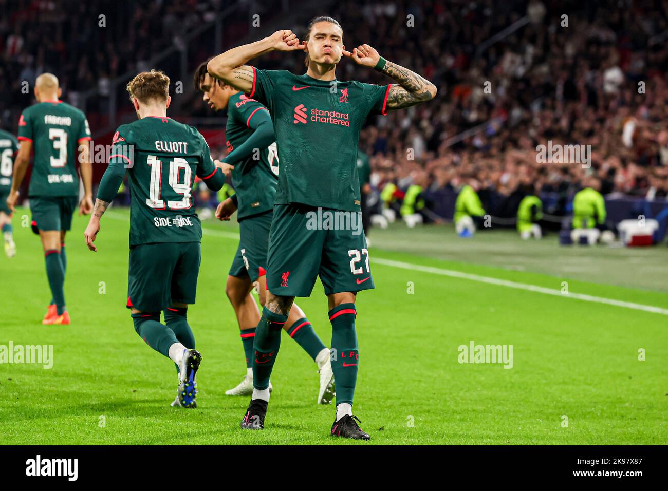 AMSTERDAM, NETHERLANDS - OCTOBER 26: Darwin Nunez of Liverpool FC ...
