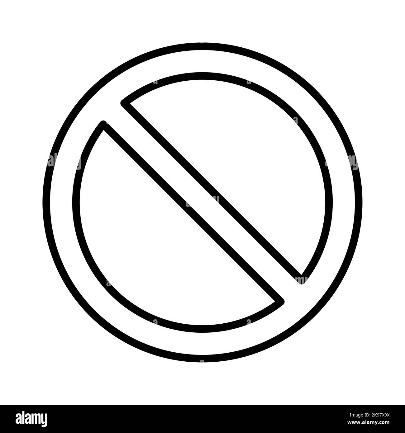 Black White Round No Sign or General Prohibition Circle-Backslash Icon ...