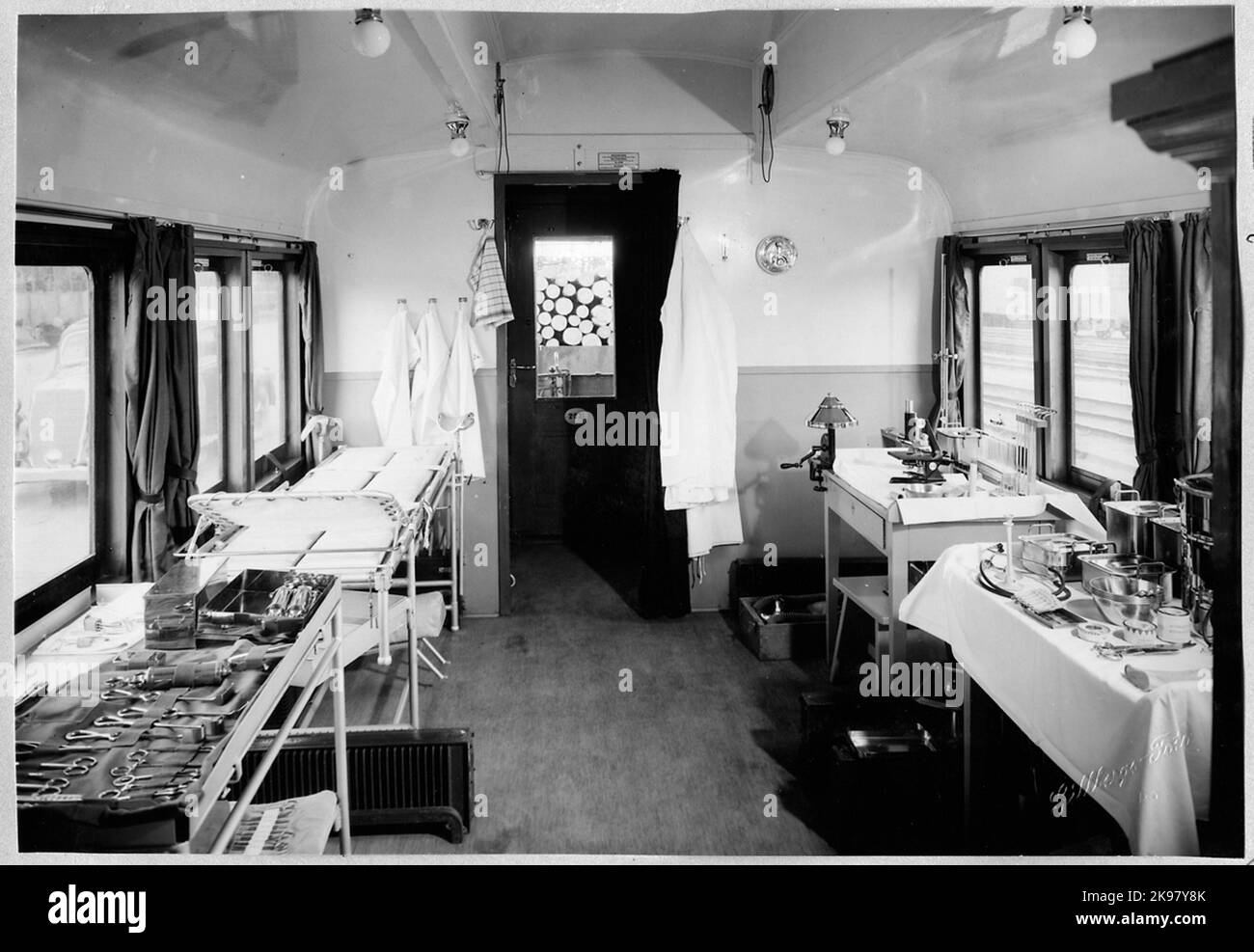 Interior on the army hospital train Stock Photo - Alamy