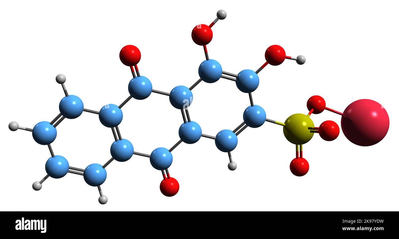 3D image of Alizarin Red S skeletal formula - molecular chemical ...