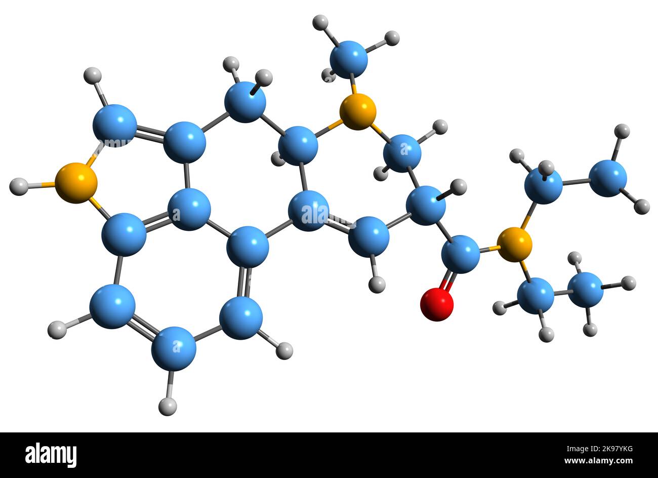 3D image of ergot alkaloid skeletal formula - molecular chemical ...