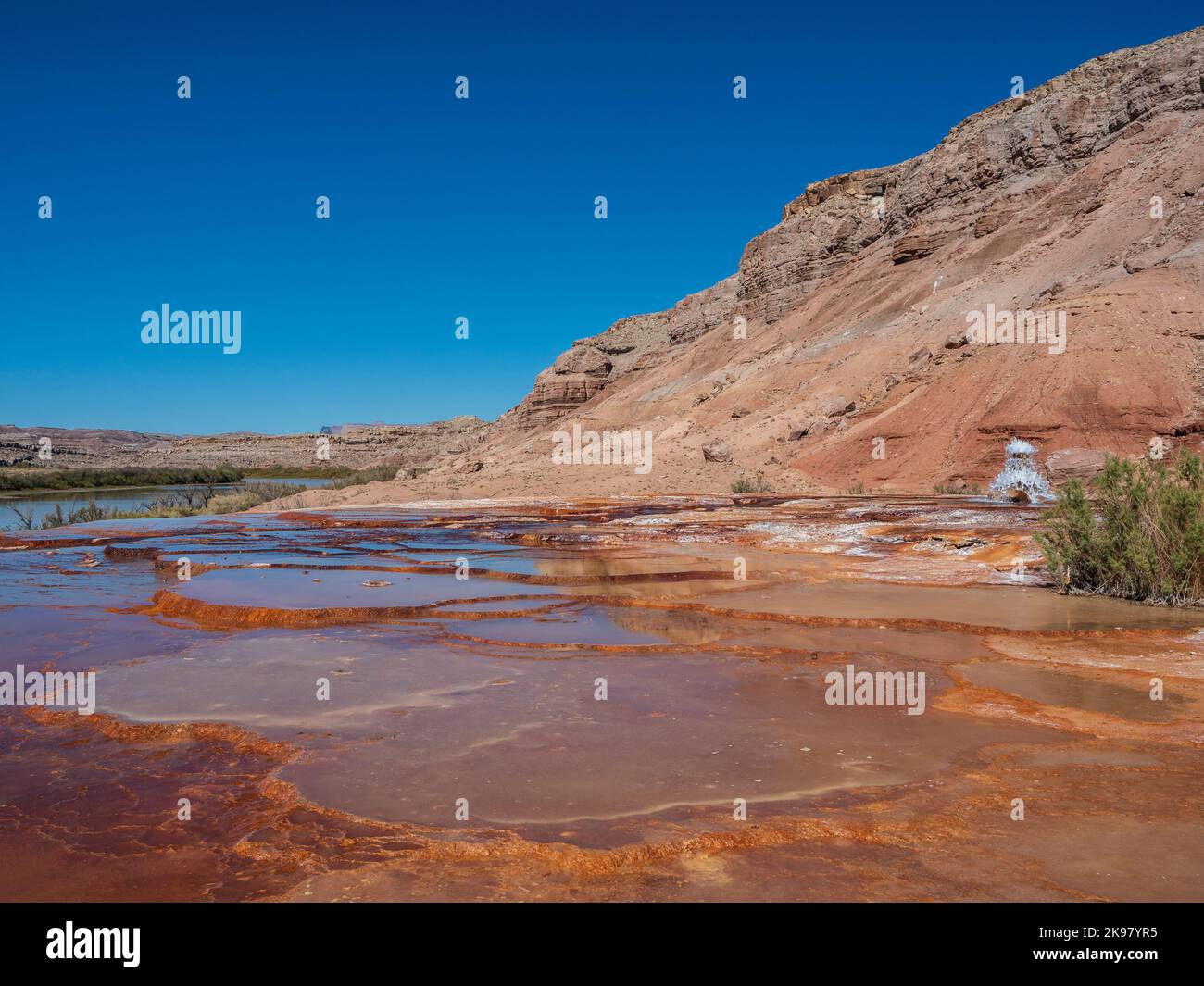 Crystal Geyser, a carbon dioxide-powered, cold water geyser near Green ...