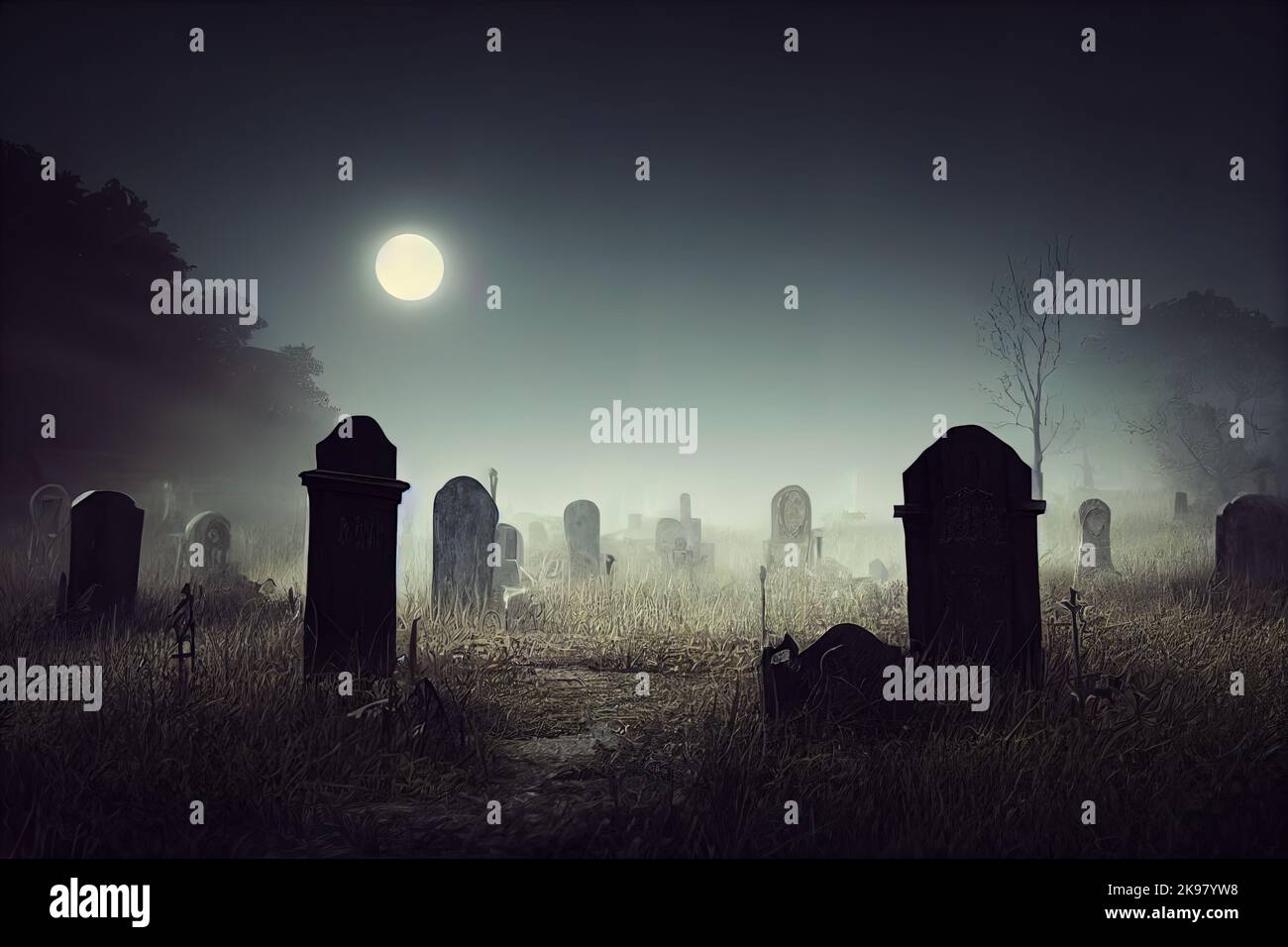 Gloomy graveyard hi-res stock photography and images - Alamy