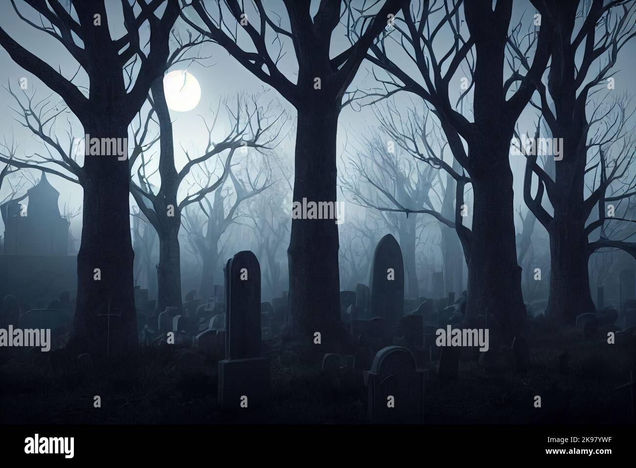 Gloomy graveyard hi-res stock photography and images - Alamy