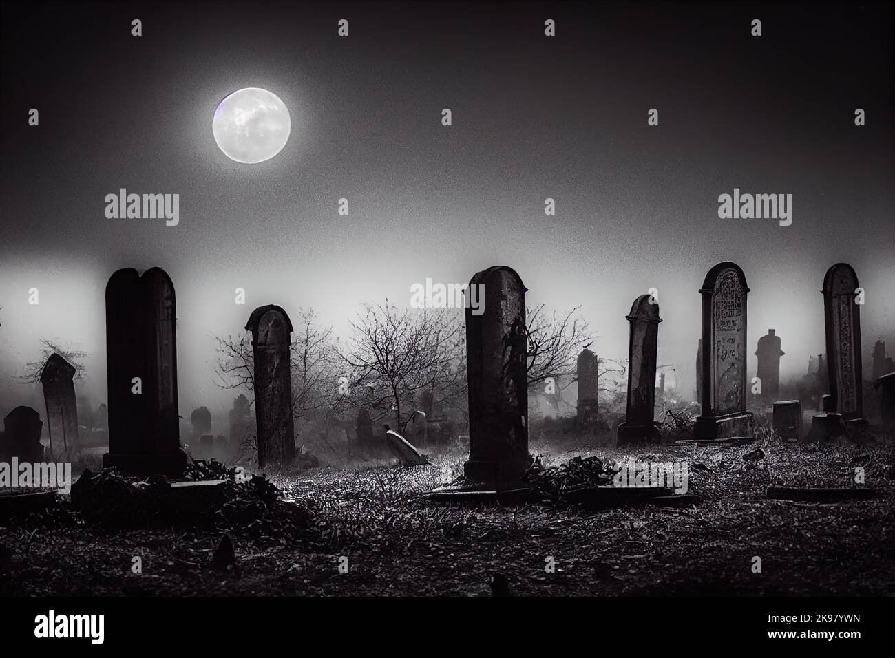Gloomy graveyard hi-res stock photography and images - Alamy