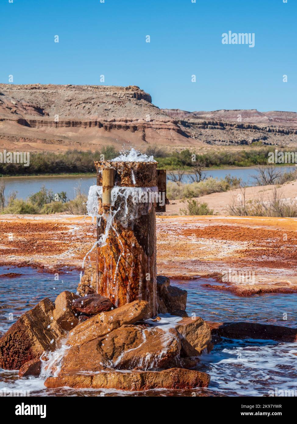 Crystal Geyser, a carbon dioxide-powered, cold water geyser near Green ...