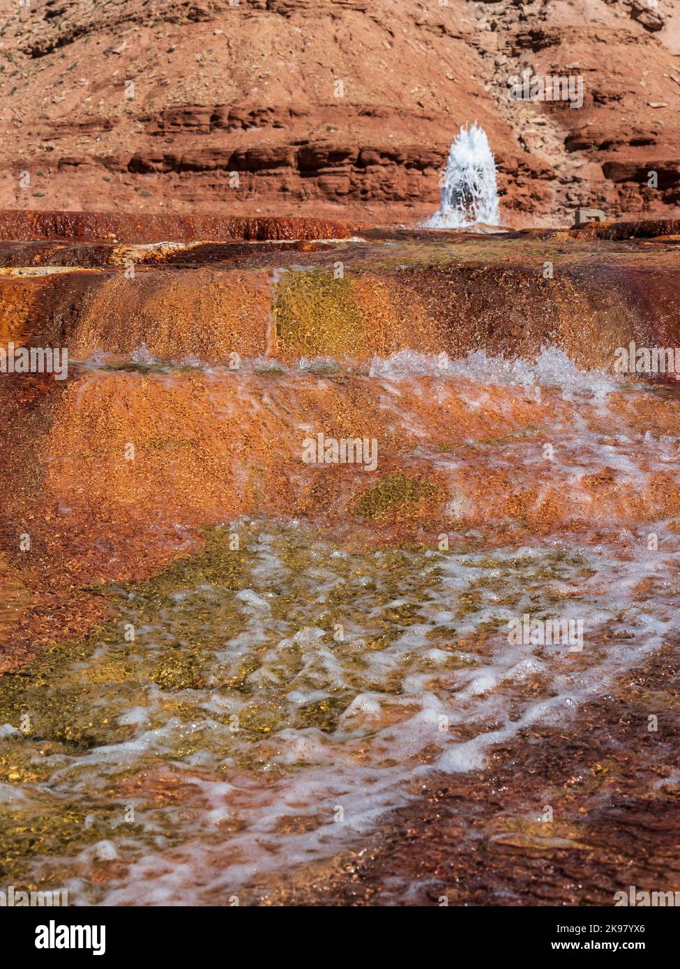 Crystal Geyser, a carbon dioxide-powered, cold water geyser near Green ...
