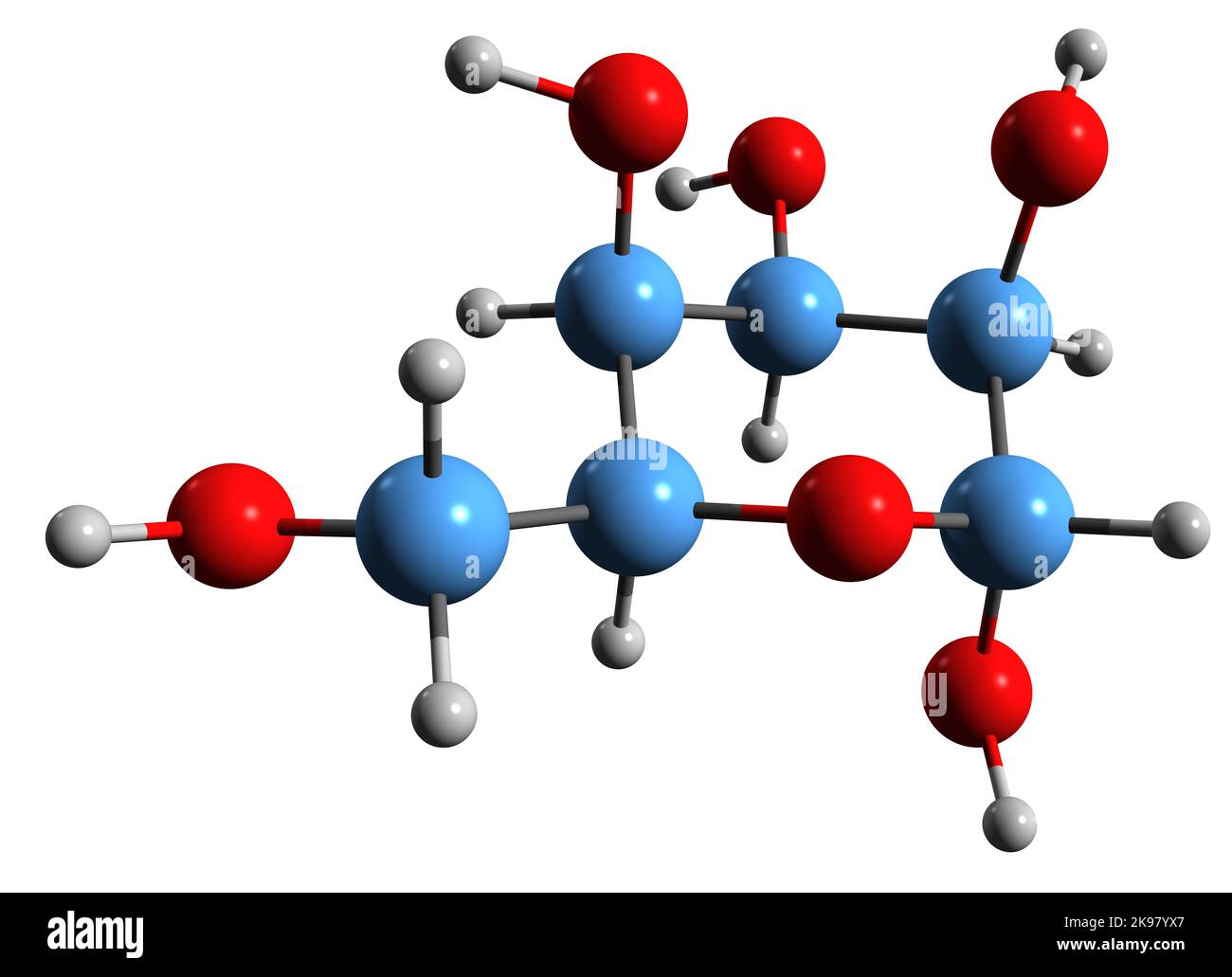 3D image of allosa skeletal formula - molecular chemical structure of ...