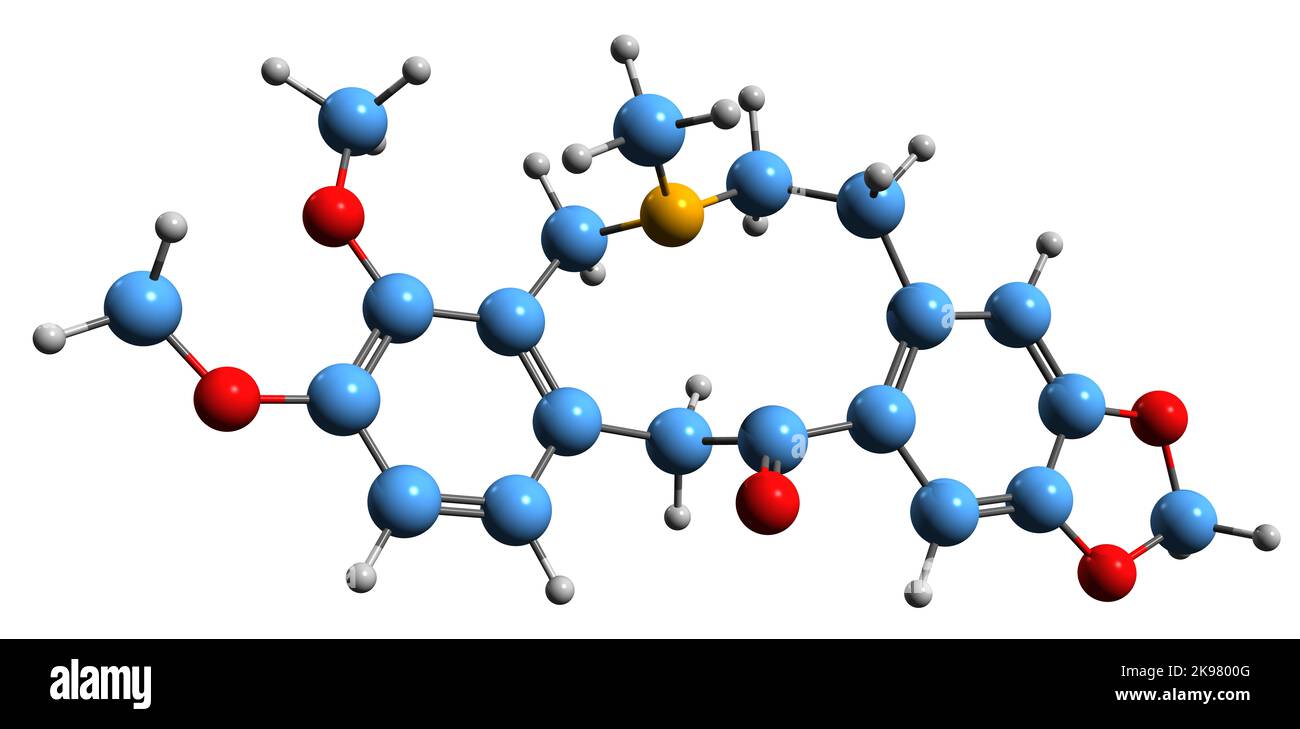 3D image of allocryptonine skeletal formula - molecular chemical ...