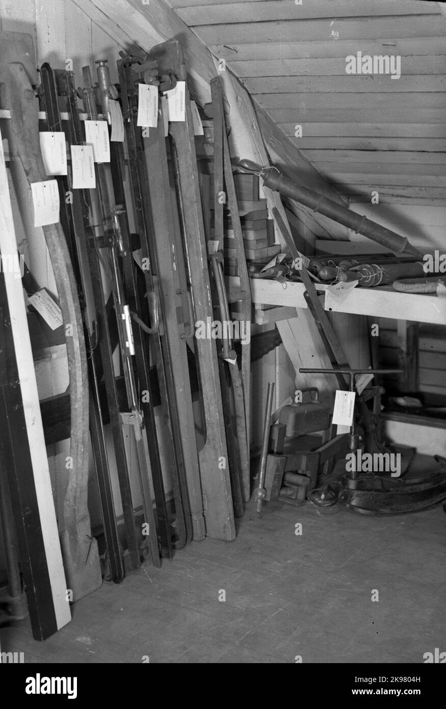 Track department work tools; Railway Museum Stock Photo - Alamy